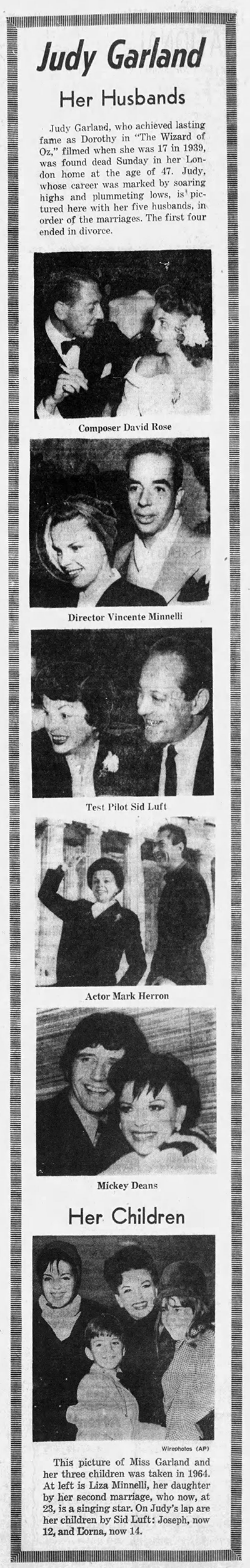 Newspaper Coverage of Judy Garland’s Death – The Judy Room